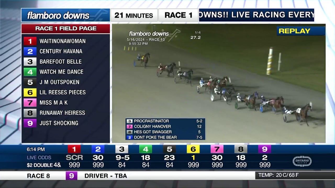 Flamboro Downs Live Stream | May 18th, 2024 - Total Horse Channel ...
