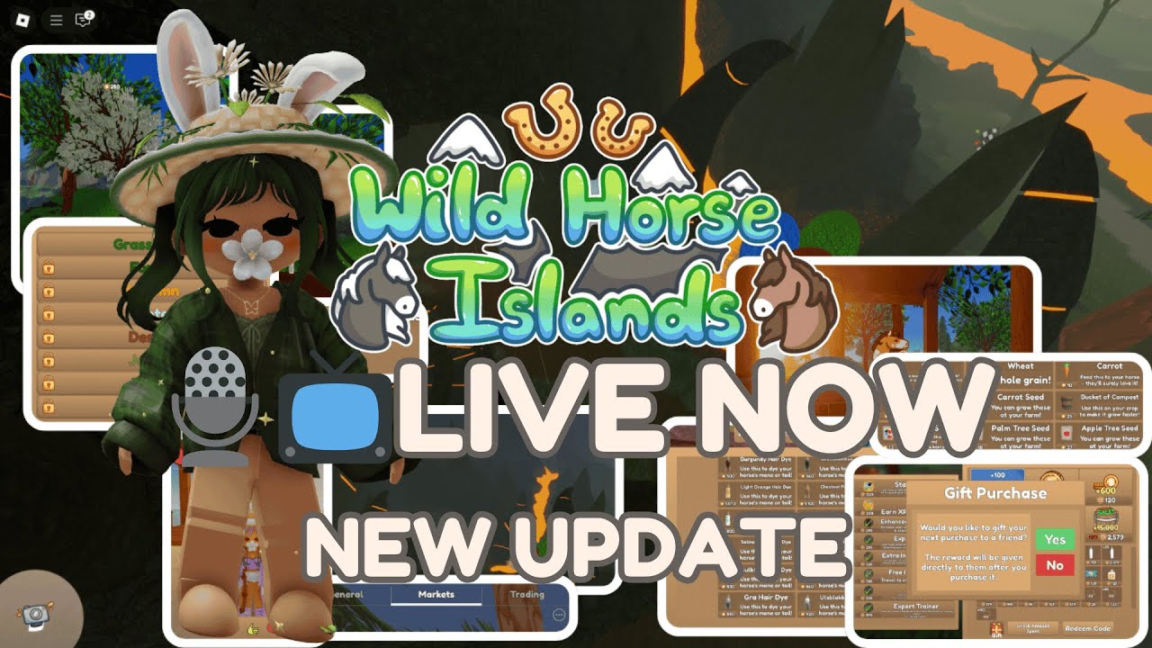 🌳 NEW UPDATE: Island Decorating, Horse Catching, & Competition Hub 🌳 | Roblox Wild Horse Islands ...